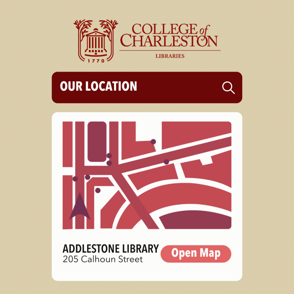 Hours & Locations | Fall 2022 - College of Charleston Libraries